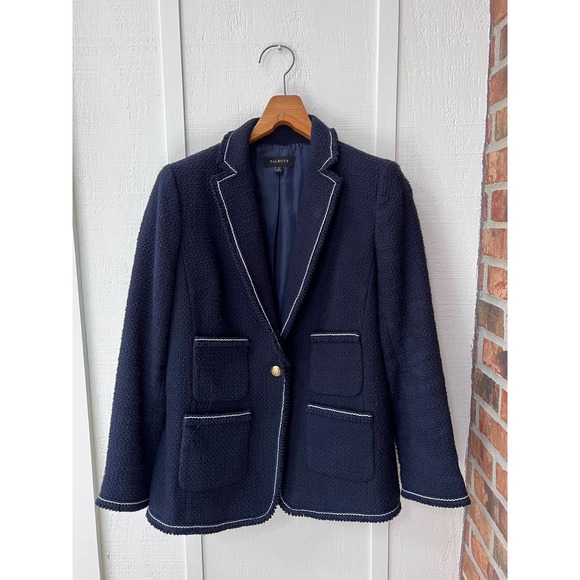 Talbots | Jackets & Coats | Talbot Tweed Womens Navy Blazer | Poshmark